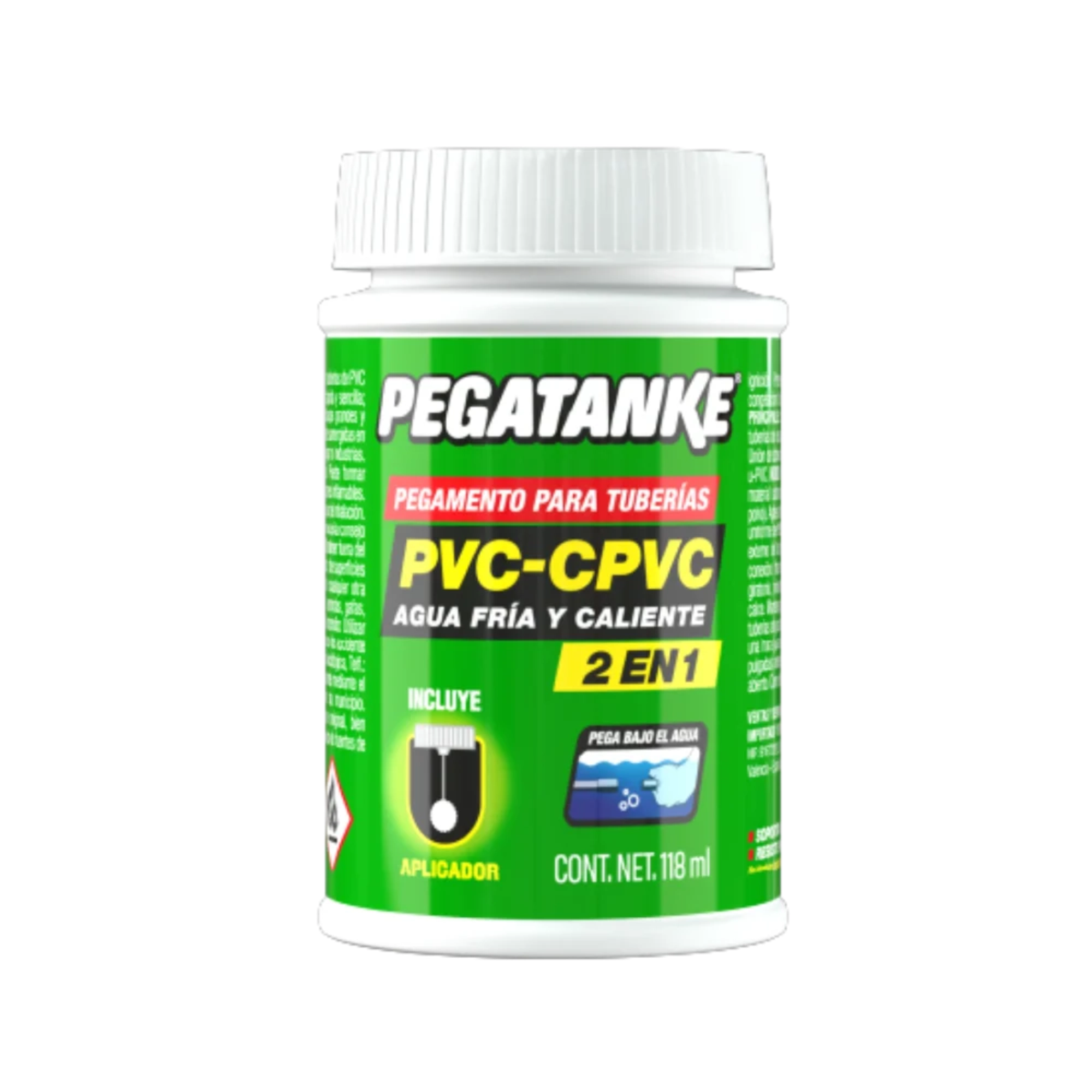 Pegamento PVC-CPVC Pegatanke 118 ml para tuberías - Onofre